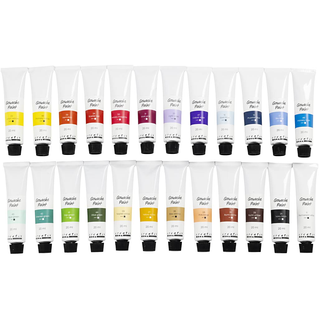 Gouache Paint - Assorted Colours 24x20ml