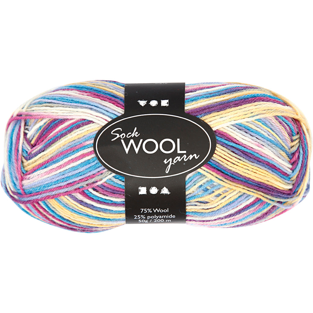 Sock Yarn L: 200 M - Purple- Pink Harmony 50g (1 Ball)