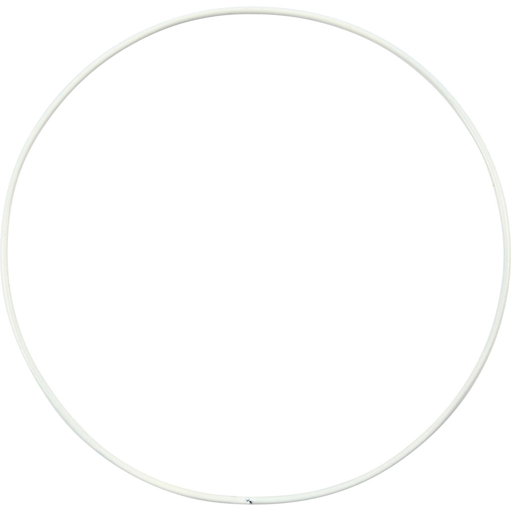 Metal Wire Ring Diameter 15cm Thickness 2mm - White (10 Pieces)