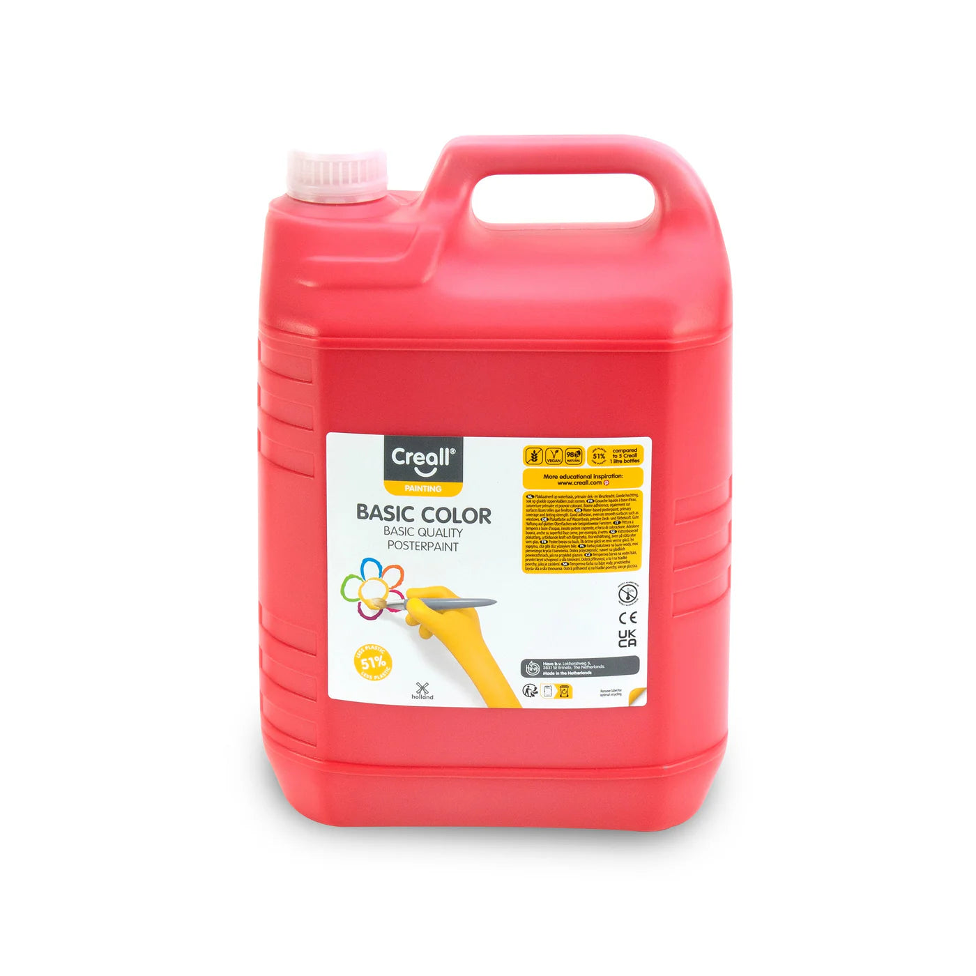 Creall Basic Colour Poster Paint - Light Red (5 litres)