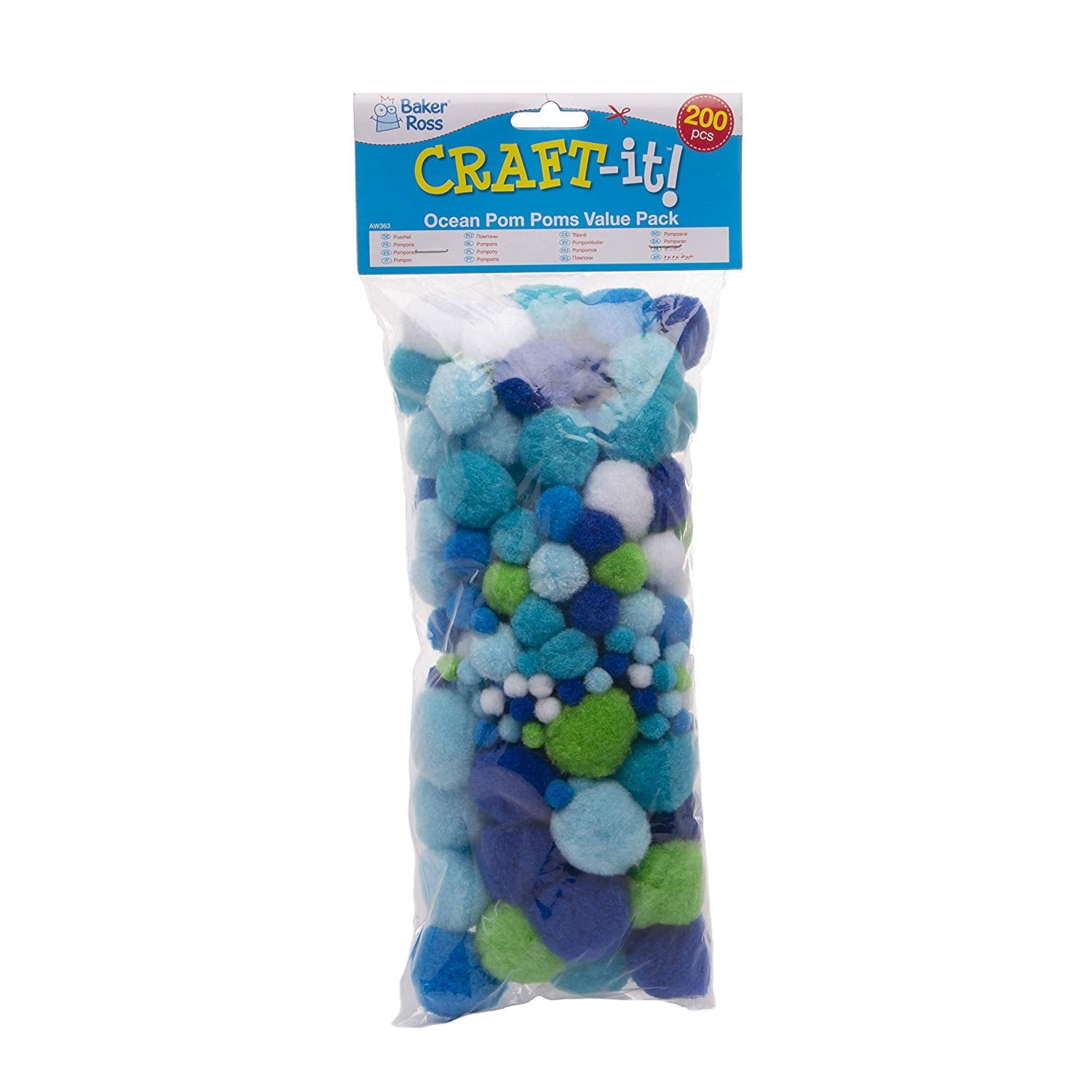 Ocean Colours Pom Pom Value Pack(200)
