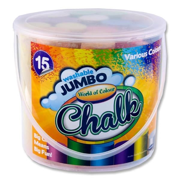 15 Jumbo Sidewalk Chalk - Coloured